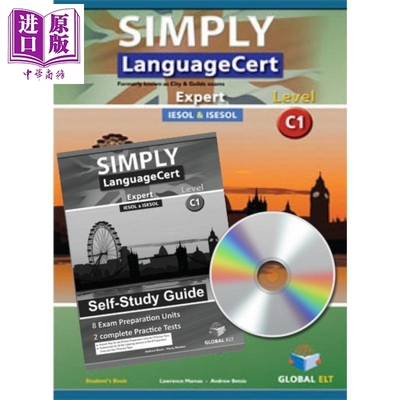 进口原版 *朗思国际通用英语测试 SIMPLY LanguageCert CEFR C1 Preparation Practice Tests ELT国际语言认证考试   GLOBAL ELT