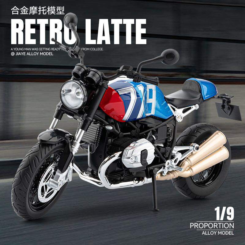 1:9宝玛拿铁合金摩托车模型仿真重机车收藏摆件儿童玩具礼物