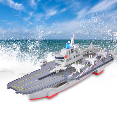 新款 儿特爱航空母舰合金模型 回力声光玩具汽车仿真轮船1506盒装
