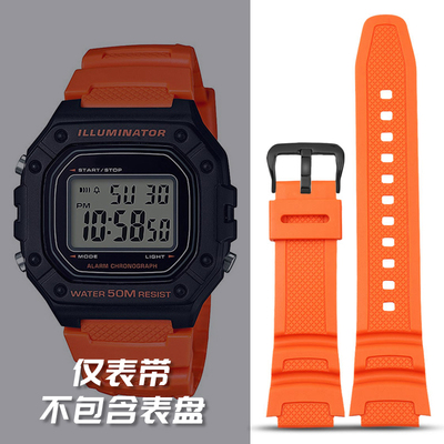 卡西欧表带小方块替换手表带W-218H/AE-1200/AQ-S810凸口硅胶18mm