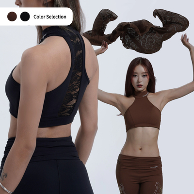 IAMYOYO慕斯练功服系列Chocker直角肩背心瑜伽heels上衣舞蹈健身