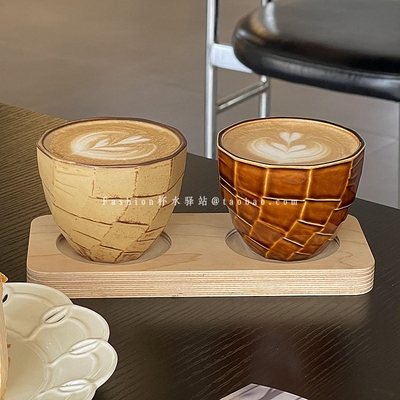 日式手握陶瓷咖啡杯创意个性