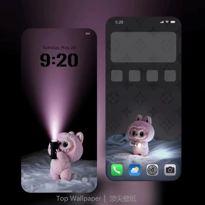 专属粉光隐藏款|粉色Labubul高清动态壁纸照亮时间系列安卓苹果