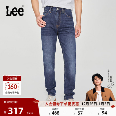 Lee723修身中腰直筒牛仔裤