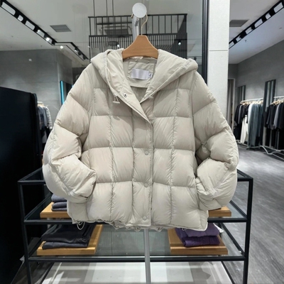 连帽鹅绒面包服羽绒服外套女上衣
