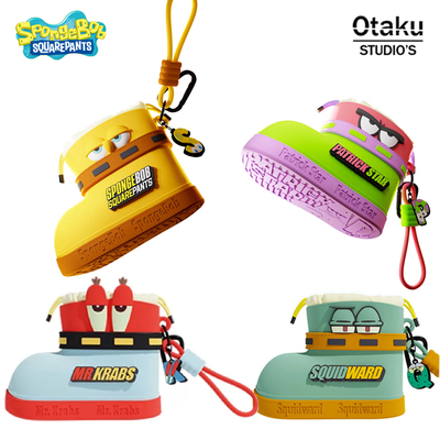 海绵宝宝雨靴款耳机收纳包女生迷你卡通潮玩书包挂件派大星钥匙包