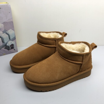 加厚大棉厚底皮毛一体短靴女