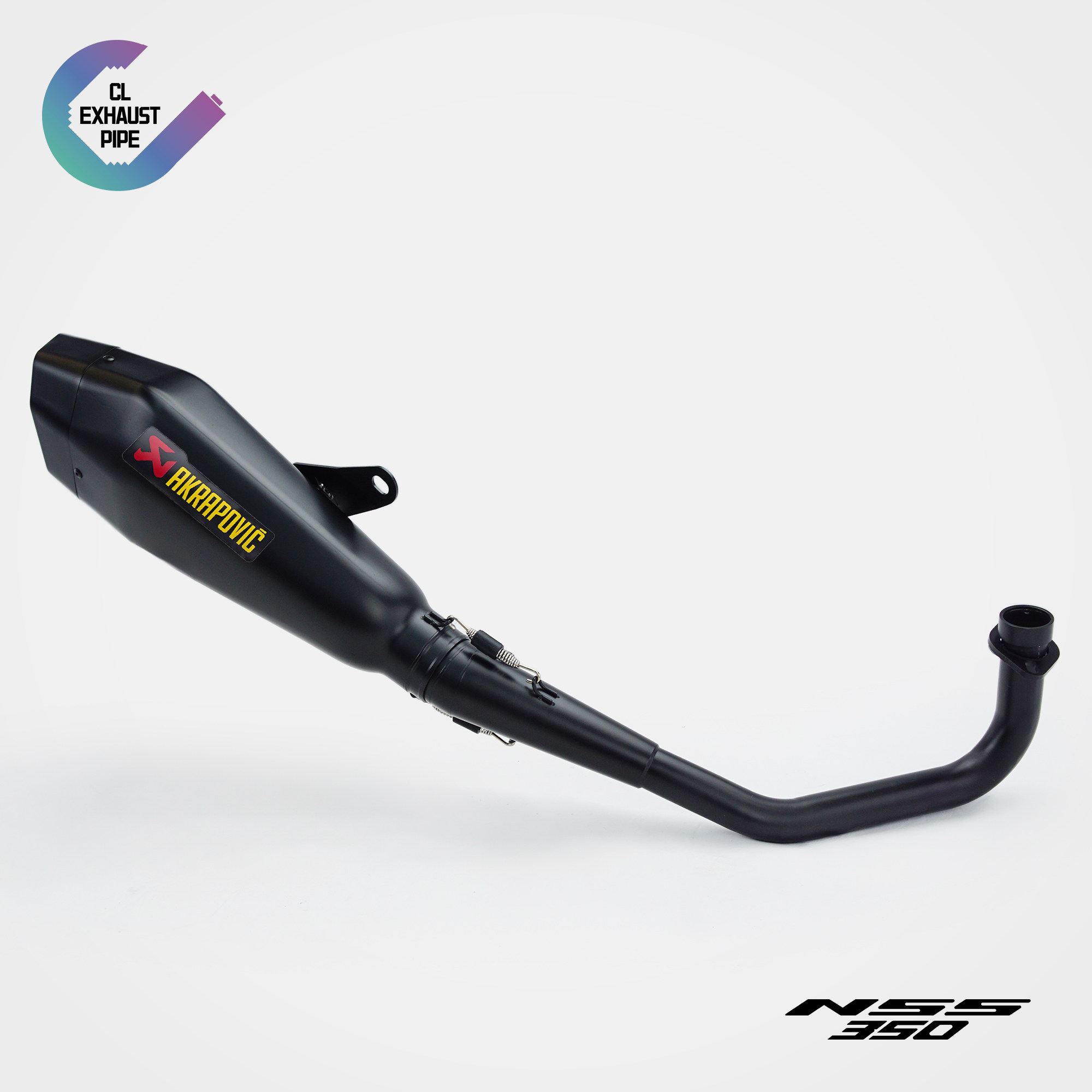 适用于HONDA本田佛沙Forza350/NSS350改装全黑牛腿摩托车排气管