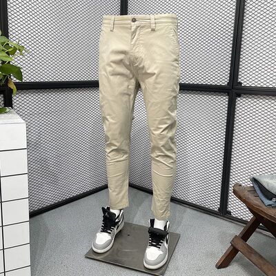 男士休闲裤男2025新款时尚潮牌修身西裤春秋高端潮流百搭九分长裤