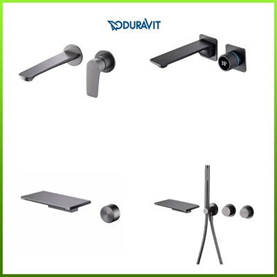 Duravit杜拉维特全铜枪灰入墙暗装龙头墙出水面盆冷热入墙式龙头