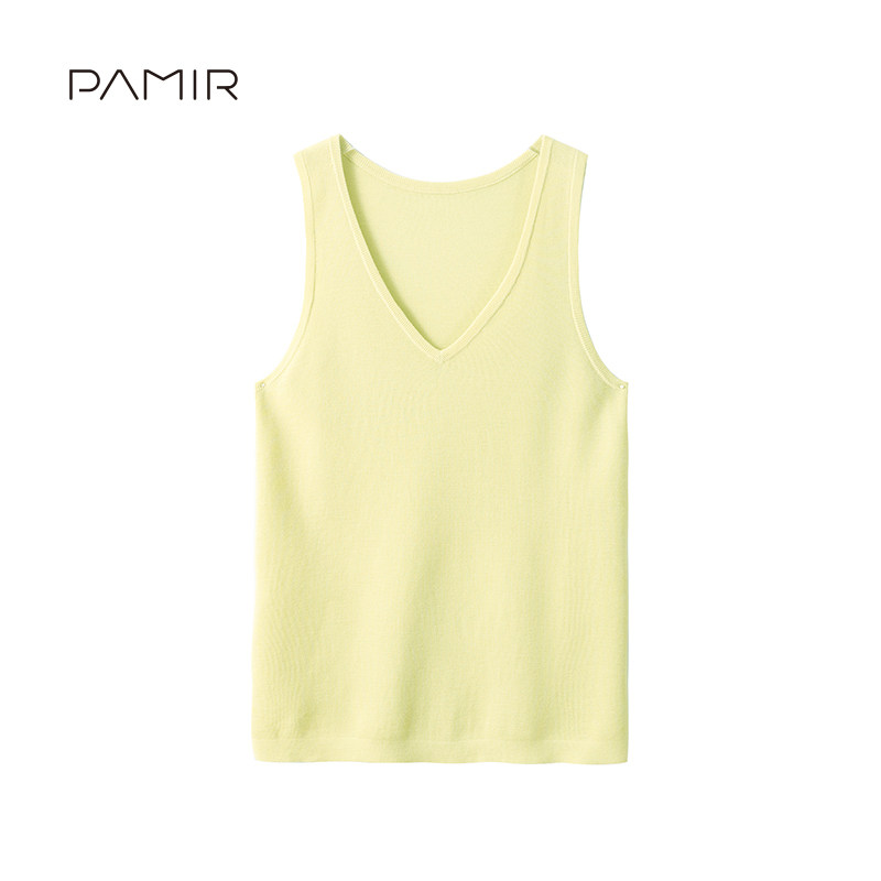PAMIR女V领精纺羊毛无袖针织吊带背心 PZ339