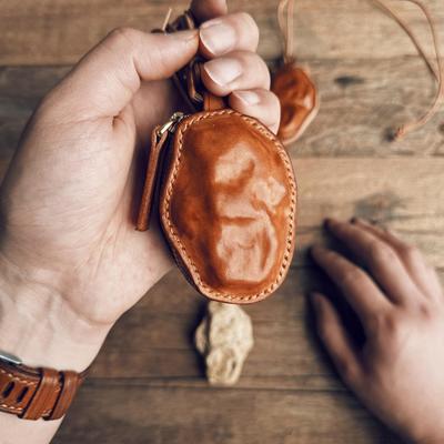 Sleather原创手工皮具玉石收纳包