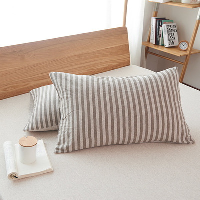 一对装纯棉针织枕套天竺棉纯棉全棉色纺纱活性印花枕头套亲肤吸汗