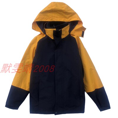 兰诗同款冲锋衣藏青色拼黄男女童