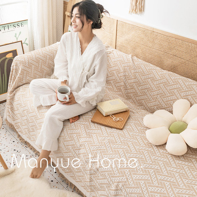 ins风样板间客厅沙发套全包沙发巾盖布防滑盖巾坐垫沙发垫blanket