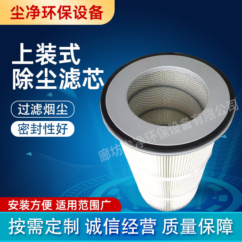 法兰式上装式滤芯工业除尘滤芯压盖式滤芯粉末粉尘回收过滤器滤筒