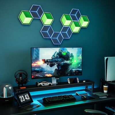 Govee Glide Hexagon 六边形立方体视觉效果LED智能壁灯 3D游戏灯