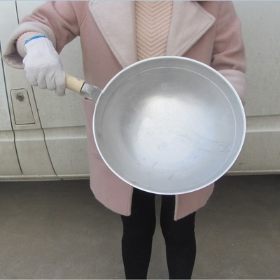 炒锅马勺加厚木把炒勺商用炒瓢