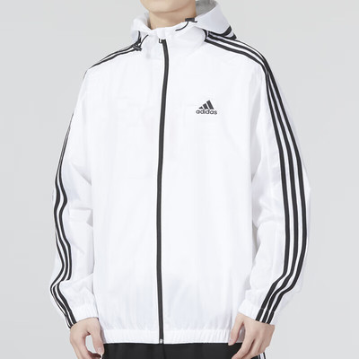 阿迪达斯adidas防风衣外套夏季跑步运动梭织夹克IB0386IB0384