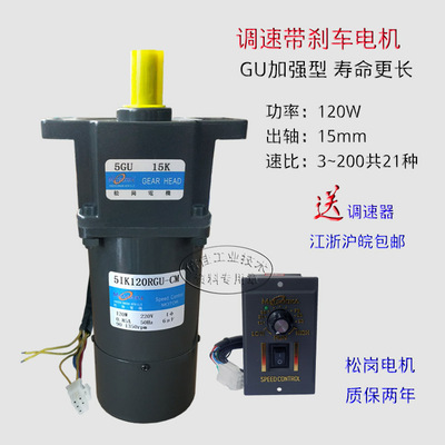 齿轮减速 调速刹车 220V 120W 5IK120RGU-CM/5GU3~200K 松岗电机
