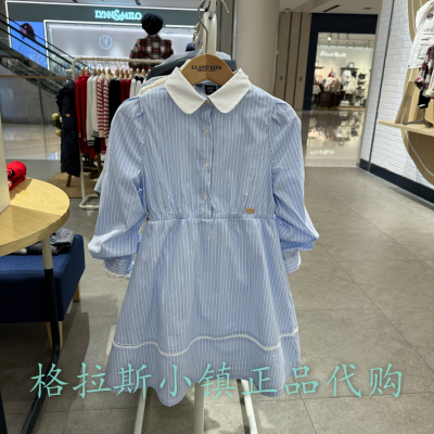 衣恋童装正品春女童娃娃领连衣裙