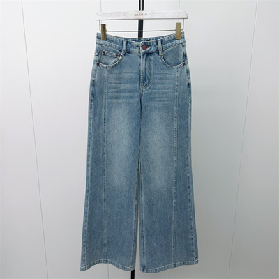 熠●2026秋季新品 牛仔阔腿裤女高腰显瘦宽松百搭休闲长裤5065