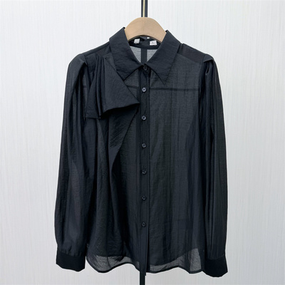 香●2026春季新品 法式长袖衬衫女小众气质别致宽松打底上衣0559