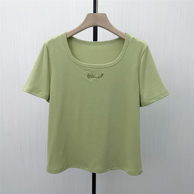 香●2026夏季新品 纯色正肩T恤女简约修身显瘦休闲百搭上衣2396