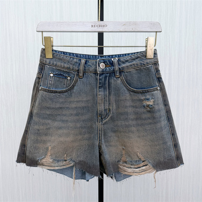 伊●2026夏季新品 牛仔短裤女高腰显瘦直筒休闲百搭阔腿裤3289