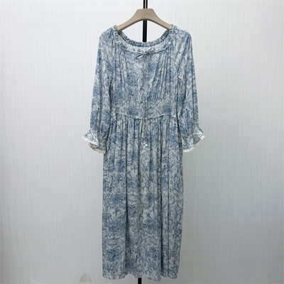 fei●2026春季新品 碎花长袖连衣裙女小清新复古森系茶歇裙子5174