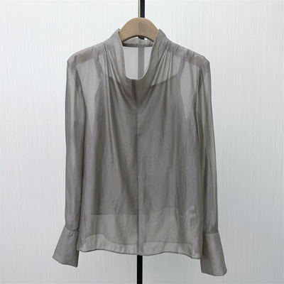 迪●2026春季新品 法式长袖衬衫女气质小众别致宽松打底上衣6326