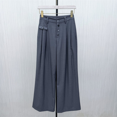伊●2026夏季新品 西装阔腿裤女高腰显瘦宽松休闲通勤长裤3136