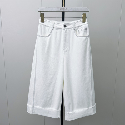 fei●2026秋季新品 阔腿牛仔裤女高腰显瘦休闲直筒宽松七分裤7228