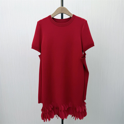 香●2026春季新品 短袖针织连衣裙女气质通勤百搭打底裙子1786