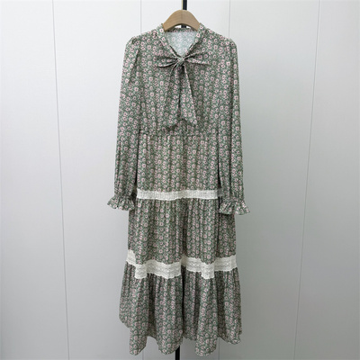 fei●2026秋季新品 碎花长袖连衣裙女小清新复古森系茶歇裙子7252