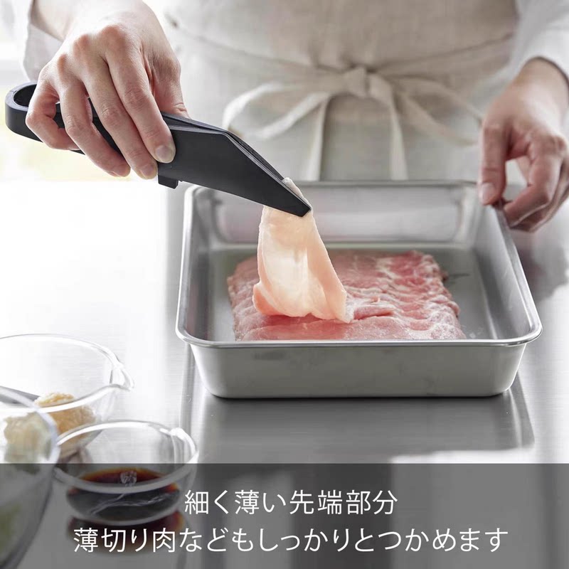 日本进口硅胶料理厨房食品夹子烤肉烧烤牛排夹防烫面包蛋糕烘焙夹