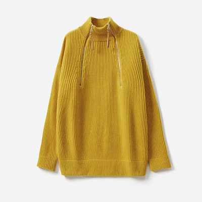 WZT05276   大M重磅意大利baby羊毛门襟双拉链针织套衫