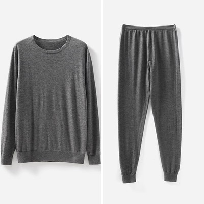 MZT05055 DU家鄂*多斯KVSS精纺3/68支全羊绒针织套装 男士