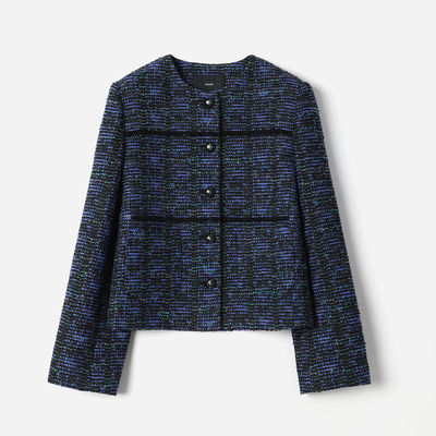 *WWT08265 茉莉雅集 香*风意大利进口星河蝶梦花呢长袖外套女