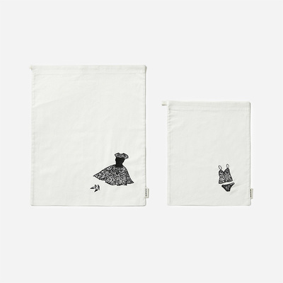 WSP05086 茉莉雅集 重工精致刺绣全棉拉绳束口收纳布袋单拍不 发