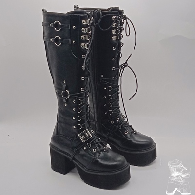 欧洲站taipunk原宿风时装马丁靴