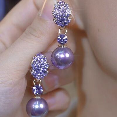 思慕琦气质合金女水钻树叶耳环