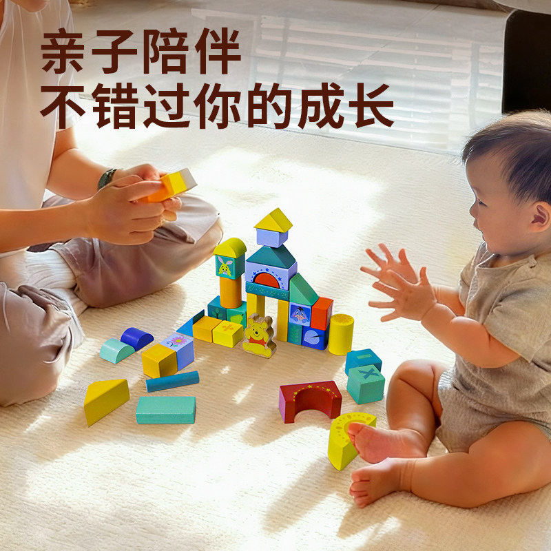 迪士尼玩具总动员大颗粒木制积木益智玩具木质儿童礼物3岁0男女