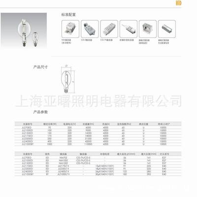 上海亚明金卤灯JLZ1000BT亚明金卤灯
