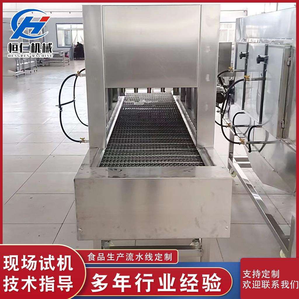 供应猪肘连续喷火烧毛机 肉制品燎毛加工设备 全自动烧毛机设备