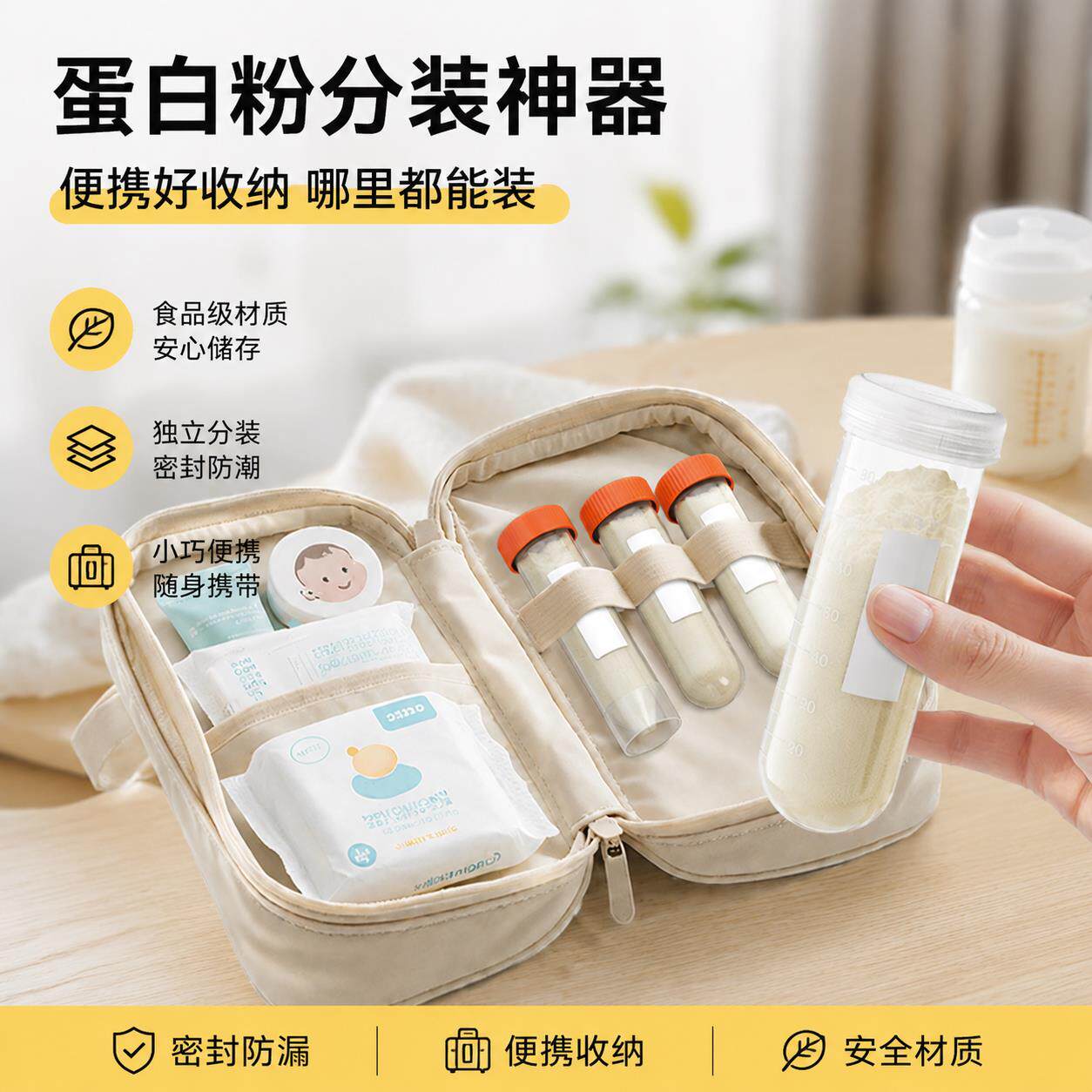蛋白粉分装瓶子便携分装奶粉盒旅行分装外出辅食分装密封罐储存袋