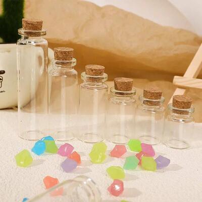 20/10Pc Mini Cork Stopper Glass Bottles DIY Birthday Gift Tr