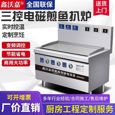 商用电磁煎鱼炉设备铁板烧电扒炉愿者上钩烤鱼炉商用锡纸包鱼设备