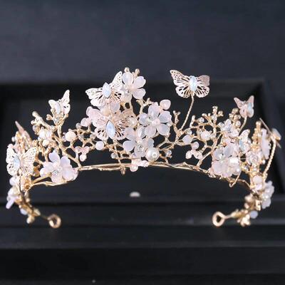 Gold Color Luxury Crystal Wedding Tiaras And Crowns Party Rh