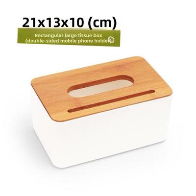 tissue box room paper storage napkin holder 收纳竹盖纸巾盒
